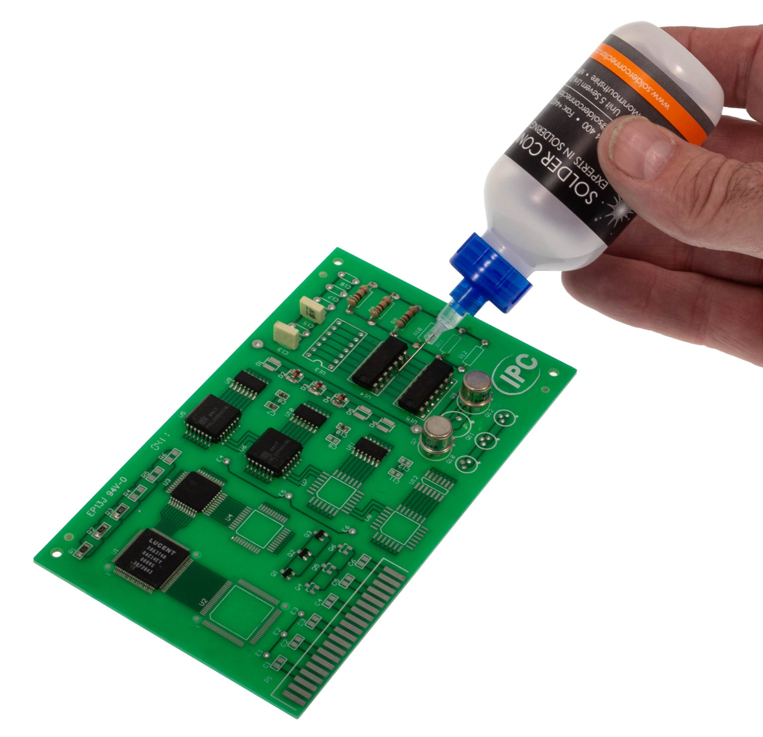 2OZ FLUX DISPENSING BOTTLE WITH CAP & NEEDLE - Solder Connection