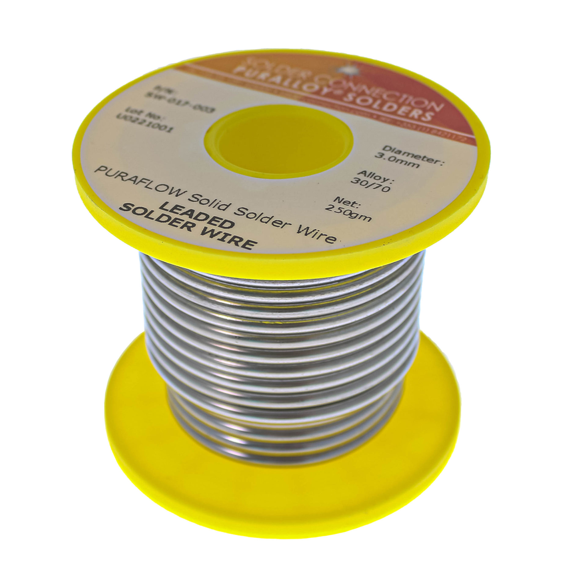 PURAFLOW SN30 PB70 3.0MM SOLID SOLDER WIRE 250GM - Solder Connection